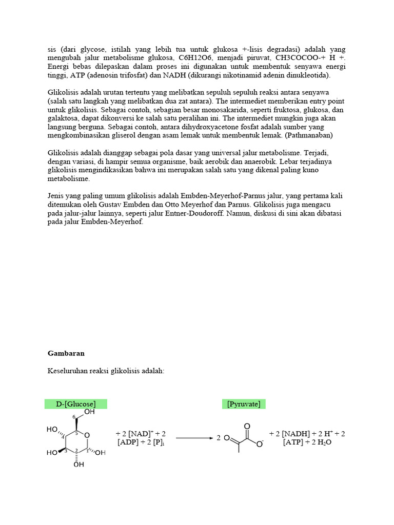 Proses dan Tahapan Glikolisis | PDF | Sains & Matematika