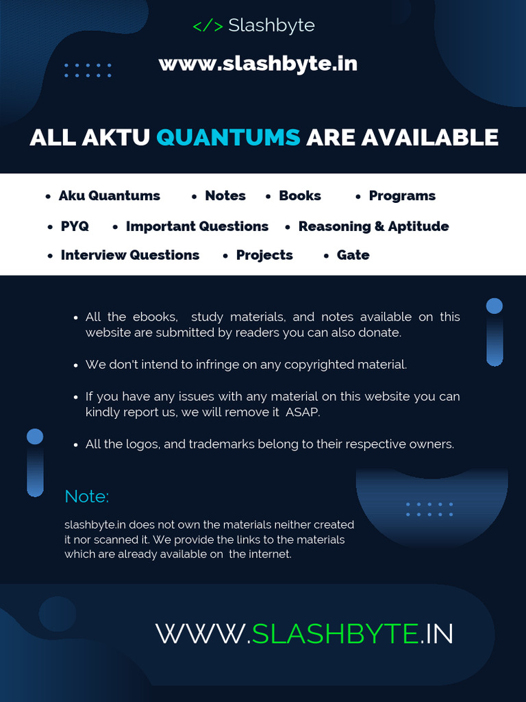 Programming For Problem Solving Pfps 40 Slashbyte 41 | PDF | Computers
