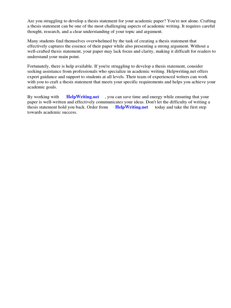 Best Way To Develop A Thesis Statement | PDF | Essays | Thesis