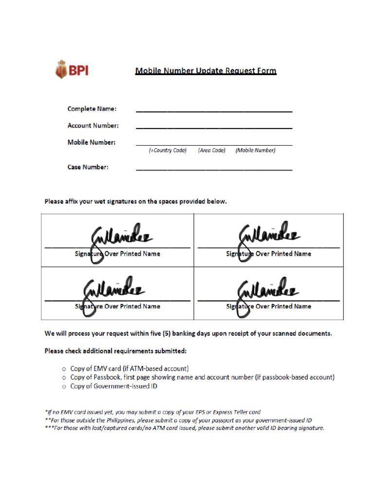 Mobile Number Request | PDF