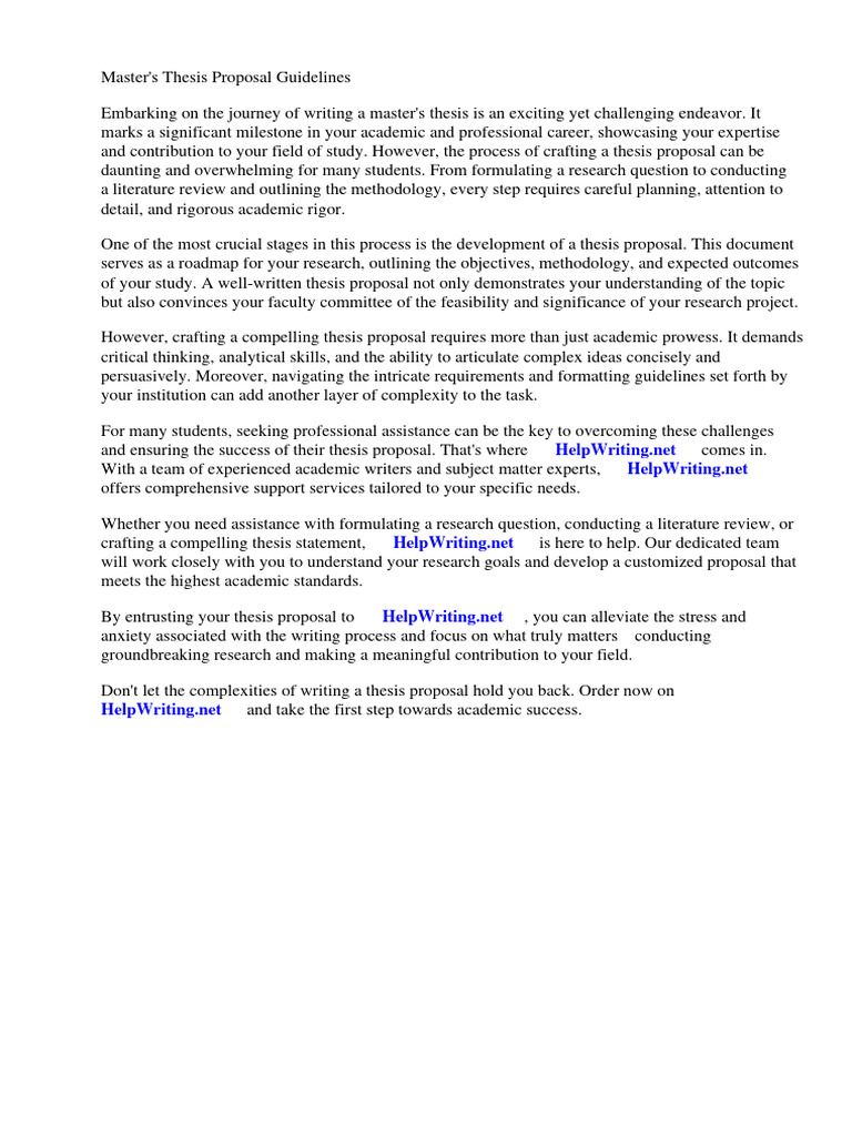 Masters Thesis Proposal Guidelines | PDF | Thesis | Sampling (Statistics)