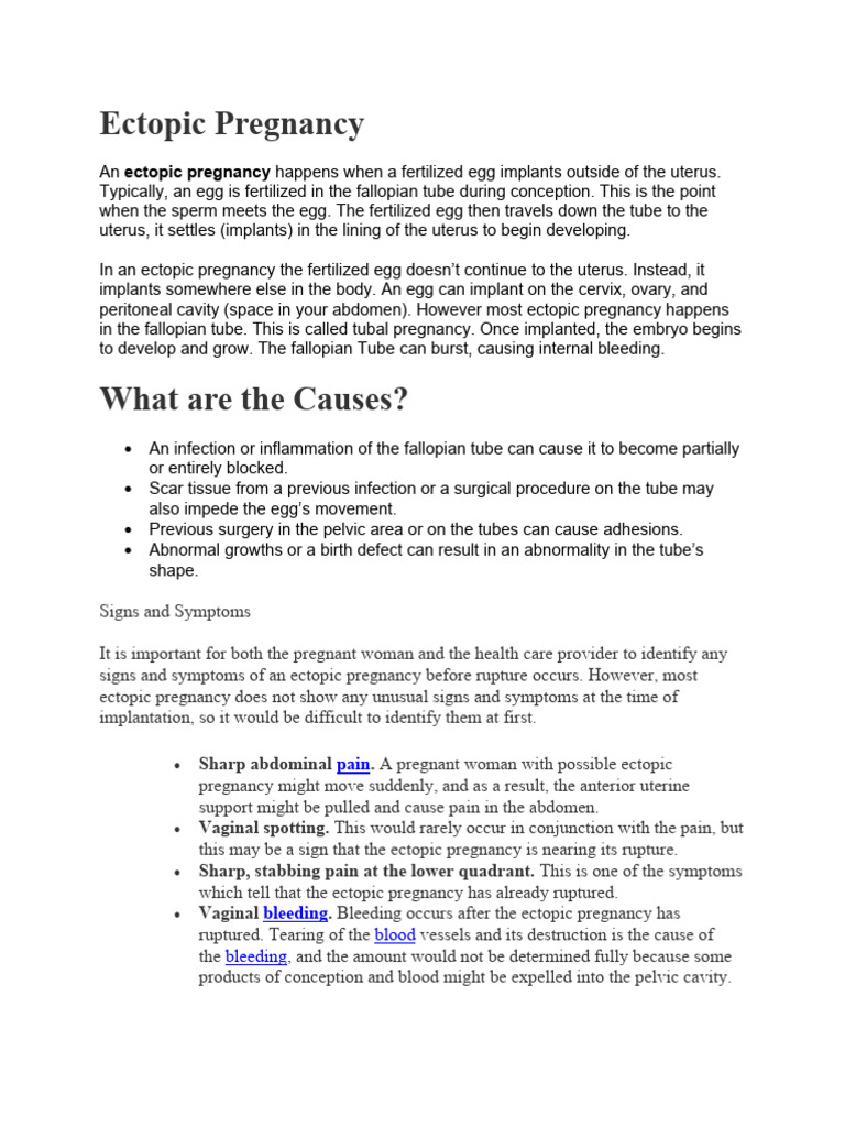 Ectopic Pregnancy | PDF | Uterus | Pregnancy