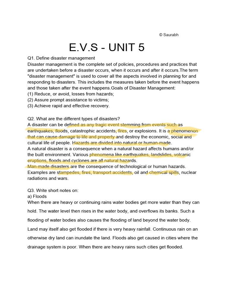 Evs 5 | PDF | Tsunami | Emergency Management
