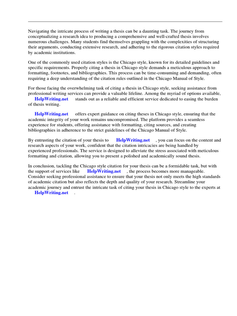 How To Cite A Thesis Chicago | PDF | Citation | Note (Typography)
