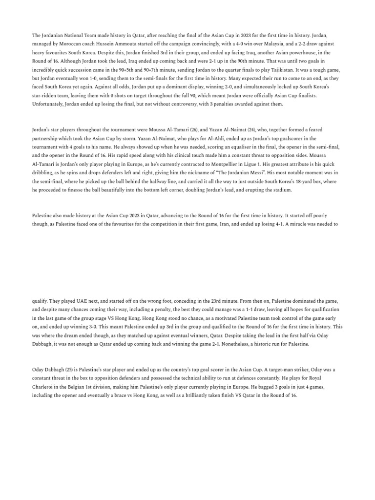 Intl Day Paragraphs | PDF | Association Football Teams | National ...