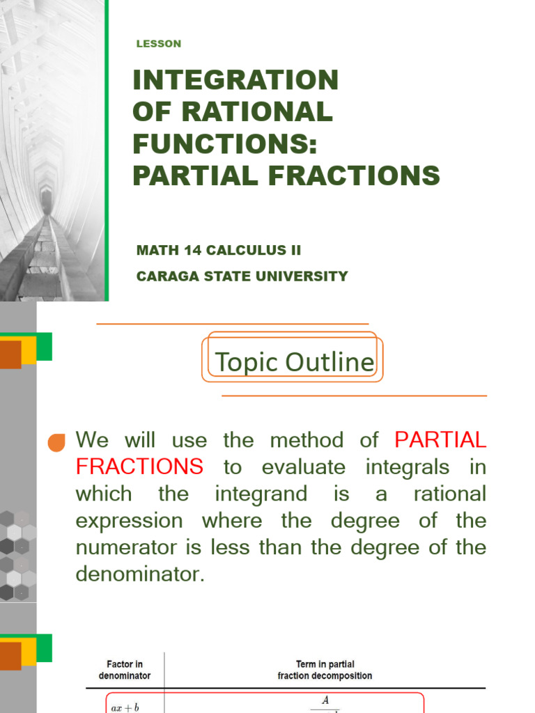 Integration of Rational Functions | PDF | Integral | Calculus