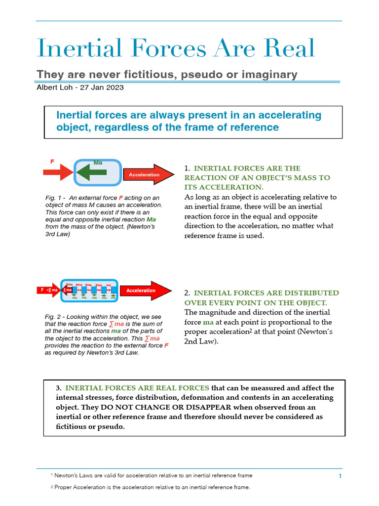 Inertial Forces Are Real Forces | PDF | Force | Acceleration
