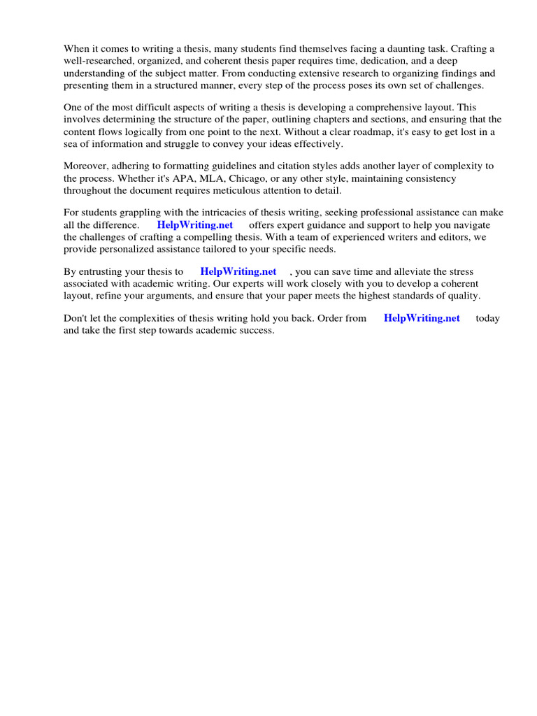 Layout of Thesis Paper | PDF | Thesis | Essays