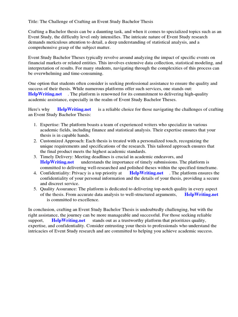 Event Study Thesis Writing Guide | PDF | Thesis | Artificial Intelligence