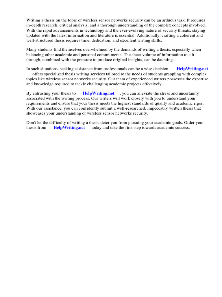 Thesis Wireless Sensor Networks Security | PDF | Wireless Sensor Network | Computer Network