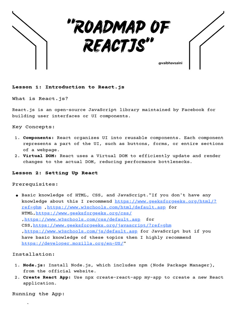 Reactjs Roadmap For Beginners | Download Free PDF | Computer Engineering | Web Development