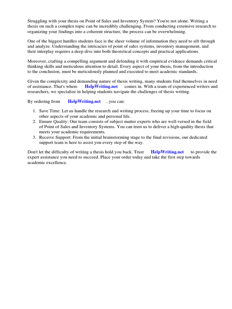 Point of Sales and Inventory System Thesis | PDF | Inventory | System