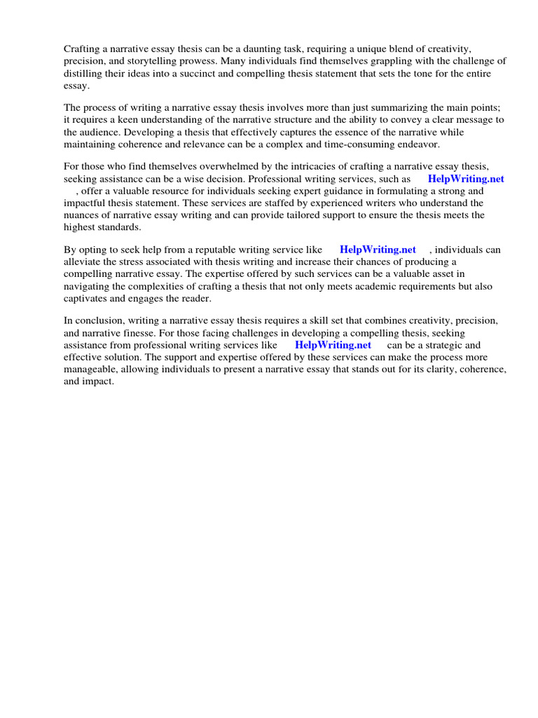How To Write A Narrative Essay Thesis | PDF | Essays | Narrative