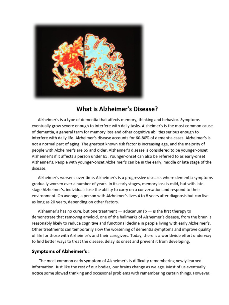 Alzheimer's | PDF | Alzheimer's Disease | Dementia