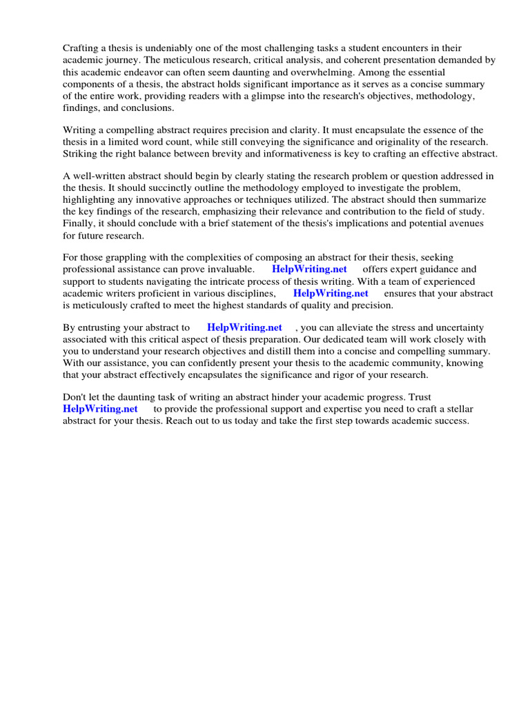 How to Write Abstract for Thesis Sample | PDF | Thesis | Abstract (Summary)