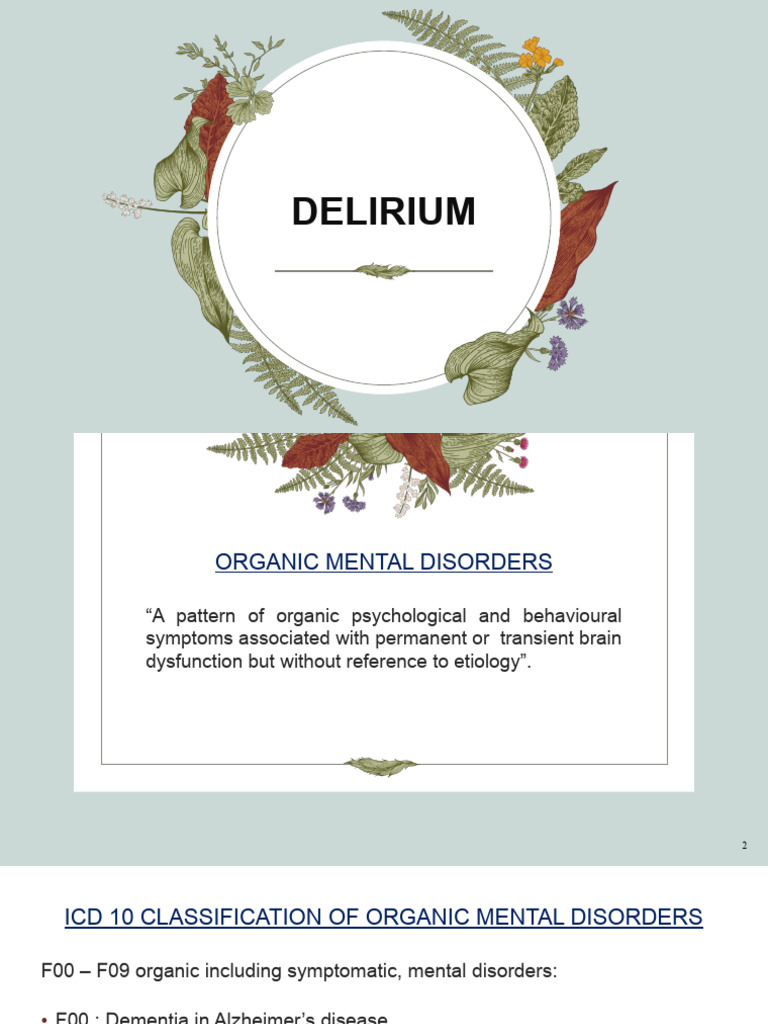 delirium | PDF | Dementia | Mental Disorder