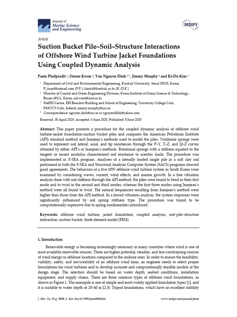 Suction Bucket Pile-Soil-Structure Interactions of | PDF | Deep Foundation | Waves