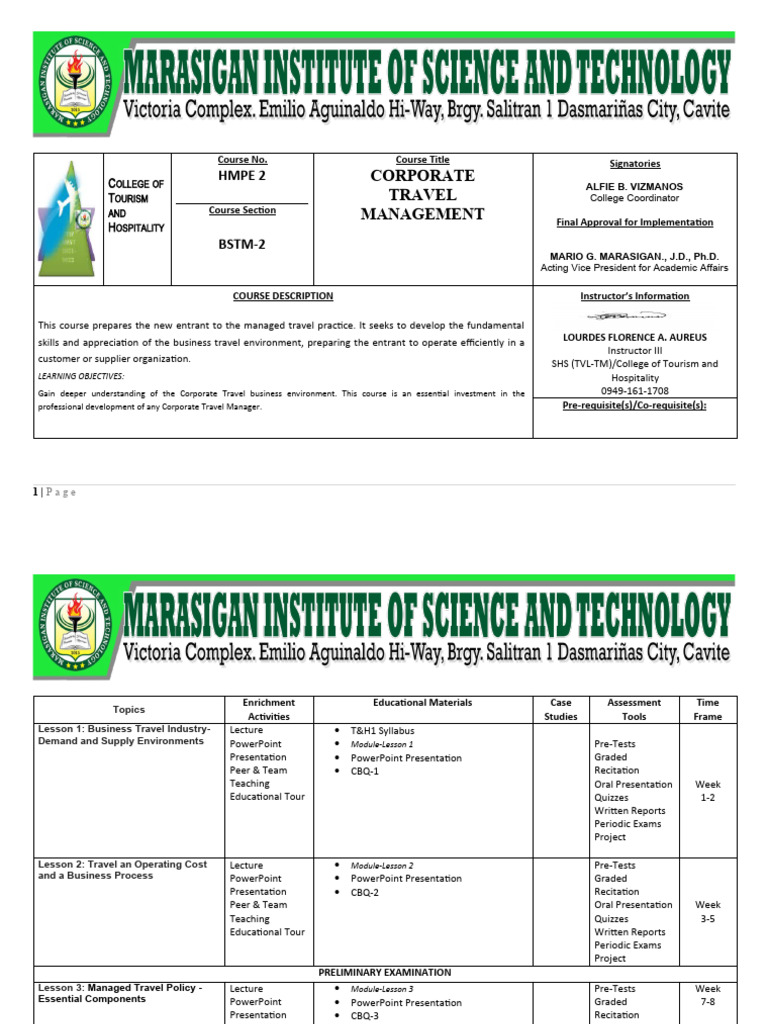Laa - Bstm2-Hmpe2-Ctm Syllabus | PDF | Lecture | Teaching