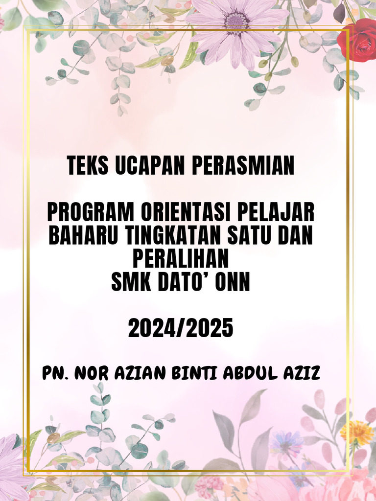 Teks Ucapan PKP Sempena Program Orientasi | PDF | Karier & Perkembangan