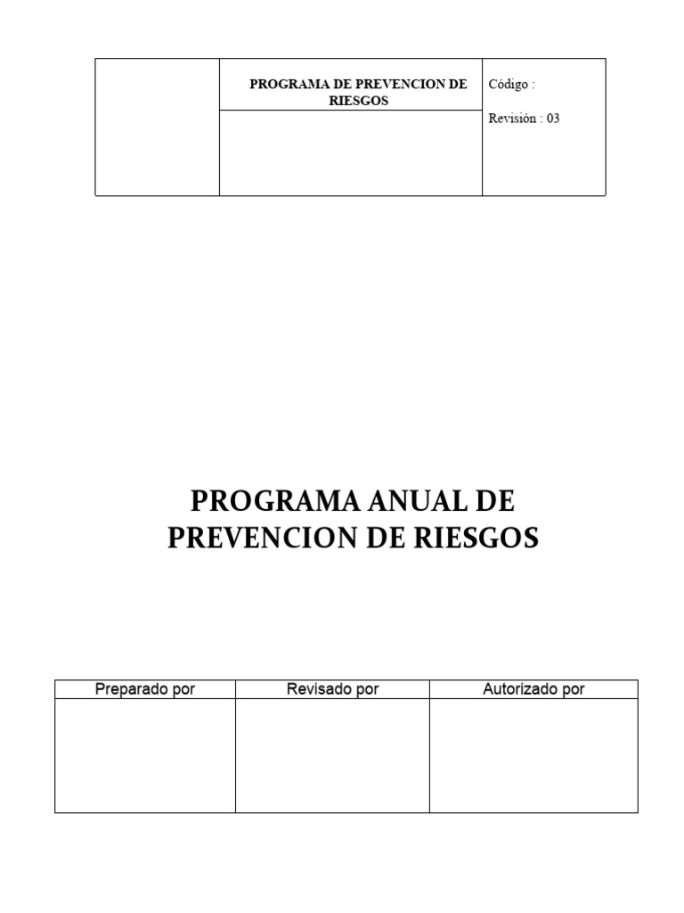 Programa-Anual-de-Prevencion-de-Ries | PDF | Seguridad y salud ...