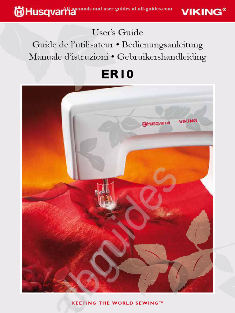 Husqvarna/Viking ER10 Sewing Machine Instruction Manual | PDF | Sewing Machine | Textiles