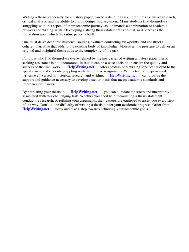 How To Write A Good History Paper Thesis | PDF | Essays | Thesis