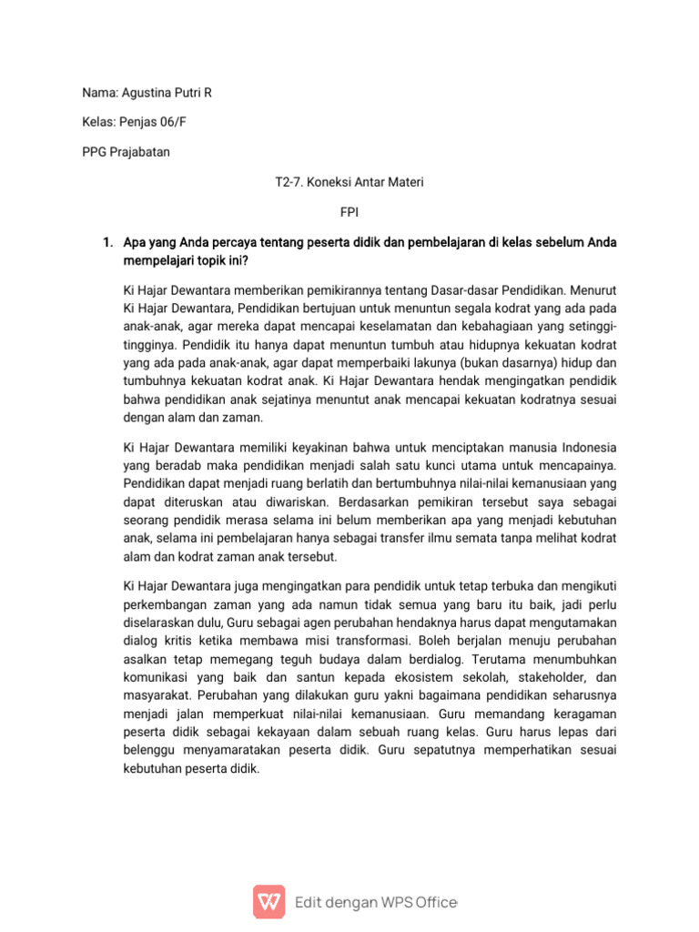 T2-7. Koneksi Antar Materi - FPI | PDF