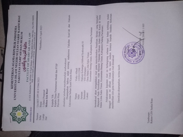 Surat Riset Kampus | PDF