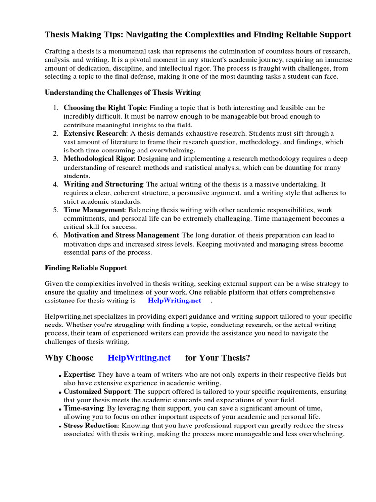 Thesis Making Tips | Download Free PDF | Thesis | Essays