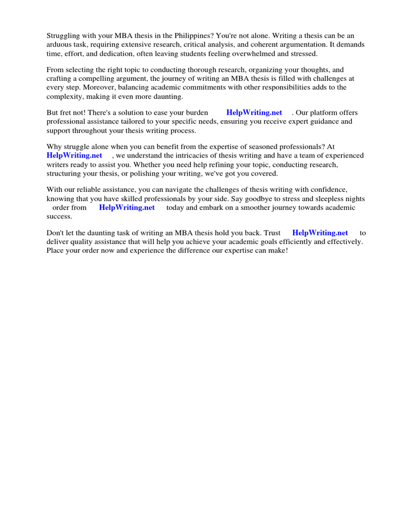 Mba Thesis Topics in The Philippines | PDF | Thesis | Mental Health Mba Thesis Topics in The Philippines | PDF | Thesis | Mental Health