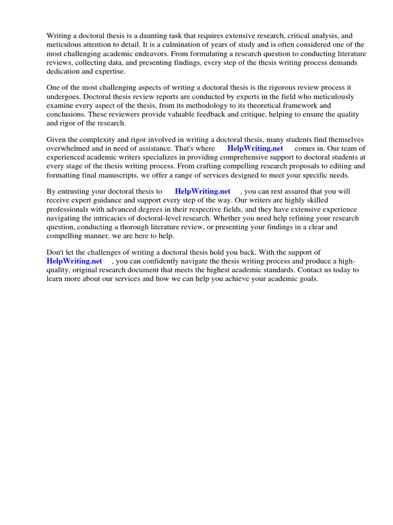 Doctoral Thesis Review Report | PDF | Thesis | Doctor Of Philosophy