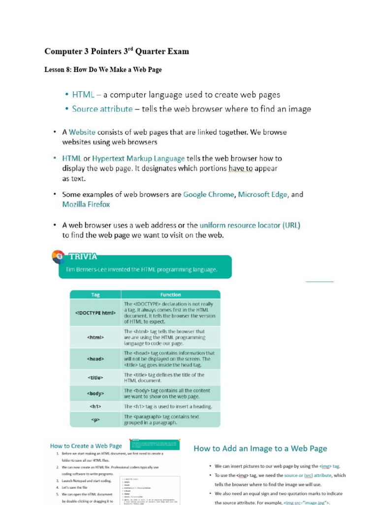 Computer 3 Pointers 3rd Quarter Exam | PDF