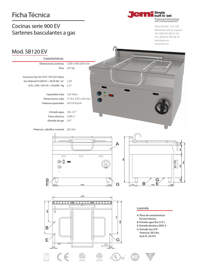 Ficha Tecnica Sarten Volteo | PDF