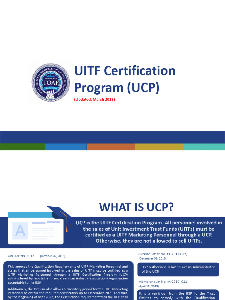 UITF Certification Program Overview | PDF | Bonds (Finance) | Bond Duration