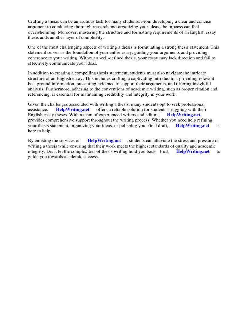 English Essay Thesis Structure | PDF | Essays | Thesis