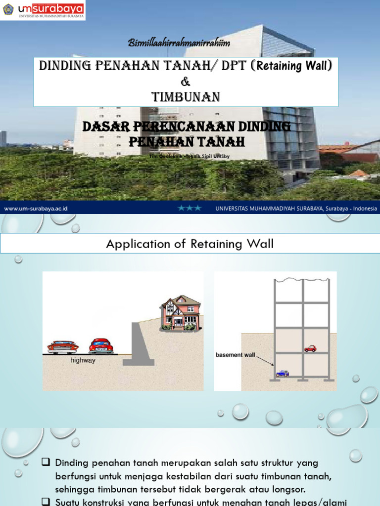 Dasar Perencanaan Dinding Penahan Tanah (DPT) - 2 | PDF