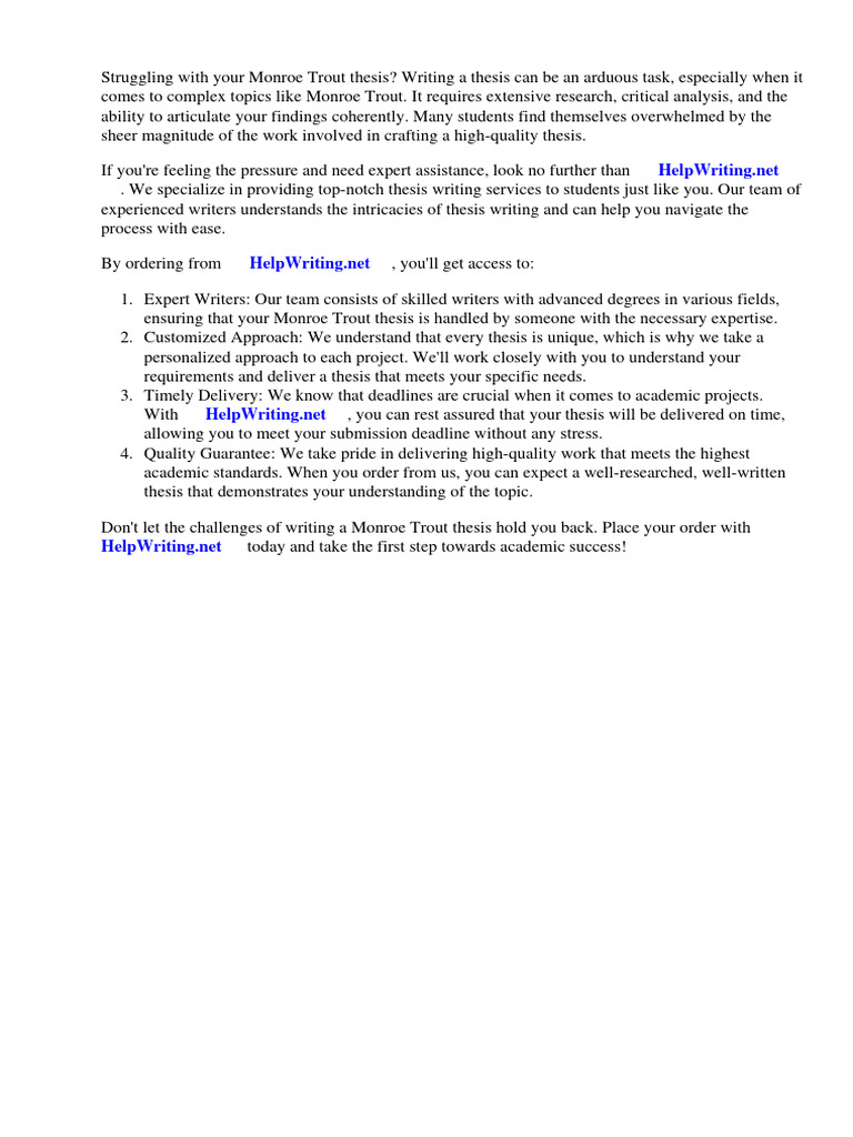 Monroe Trout Thesis | PDF | Futures Contract | Thesis