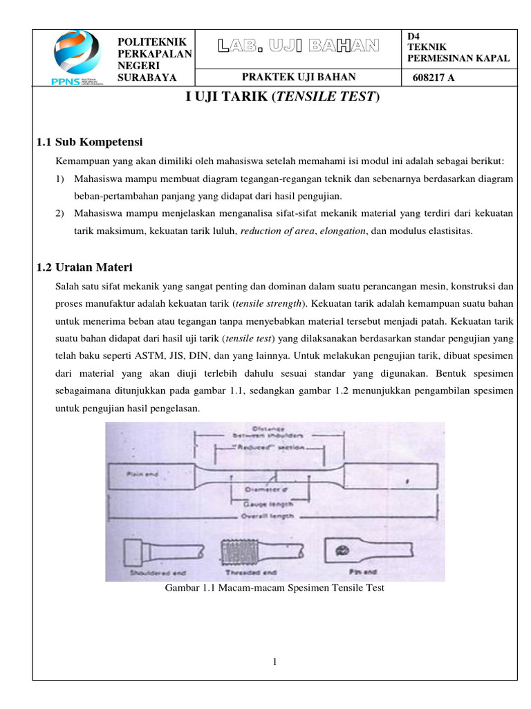 Tensile (Yes) | PDF | Metode & Bahan Ajar | Sains & Matematika