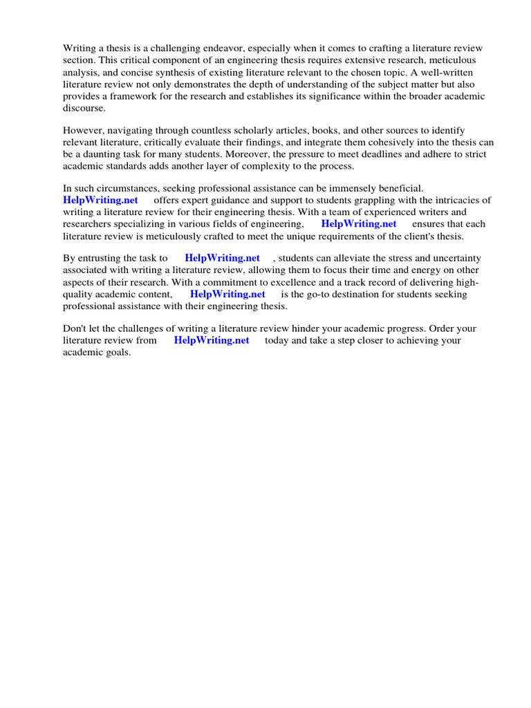Literature Review Example Engineering Thesis | PDF | Thesis ...