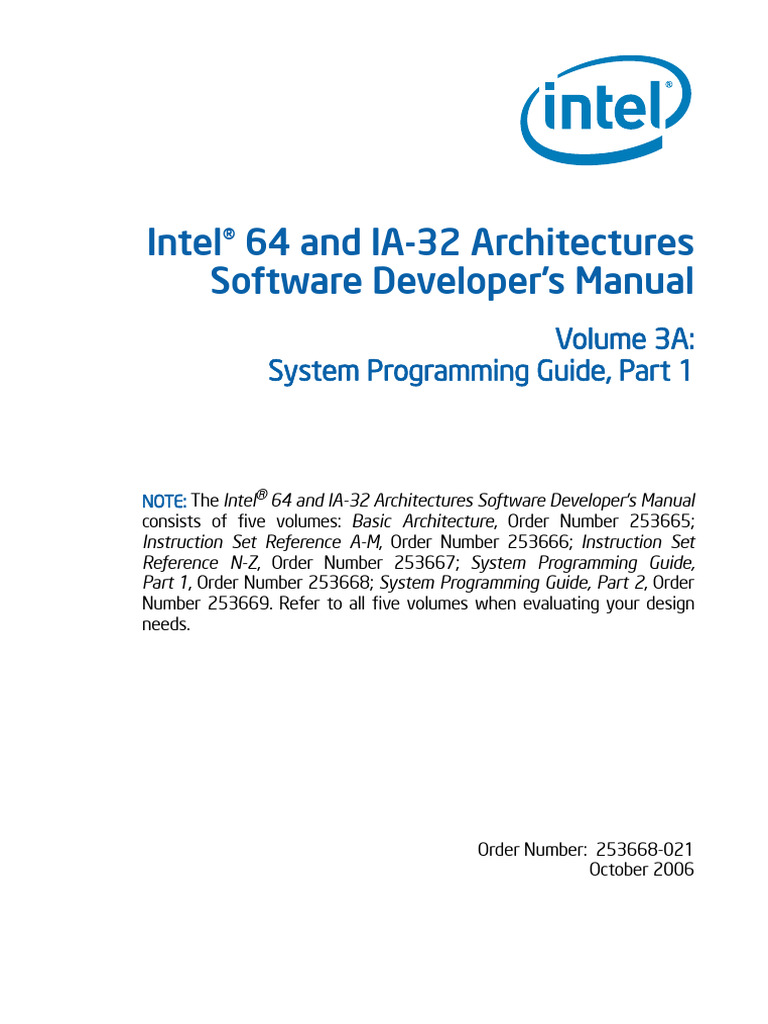 Intel 64 and IA-32 Architectures Software Developer's Manual | PDF | Computer Hardware | Intel