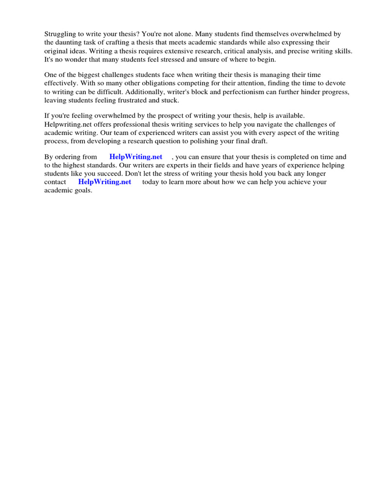 Thesis Writing Help for Students | PDF | Thesis | Essays
