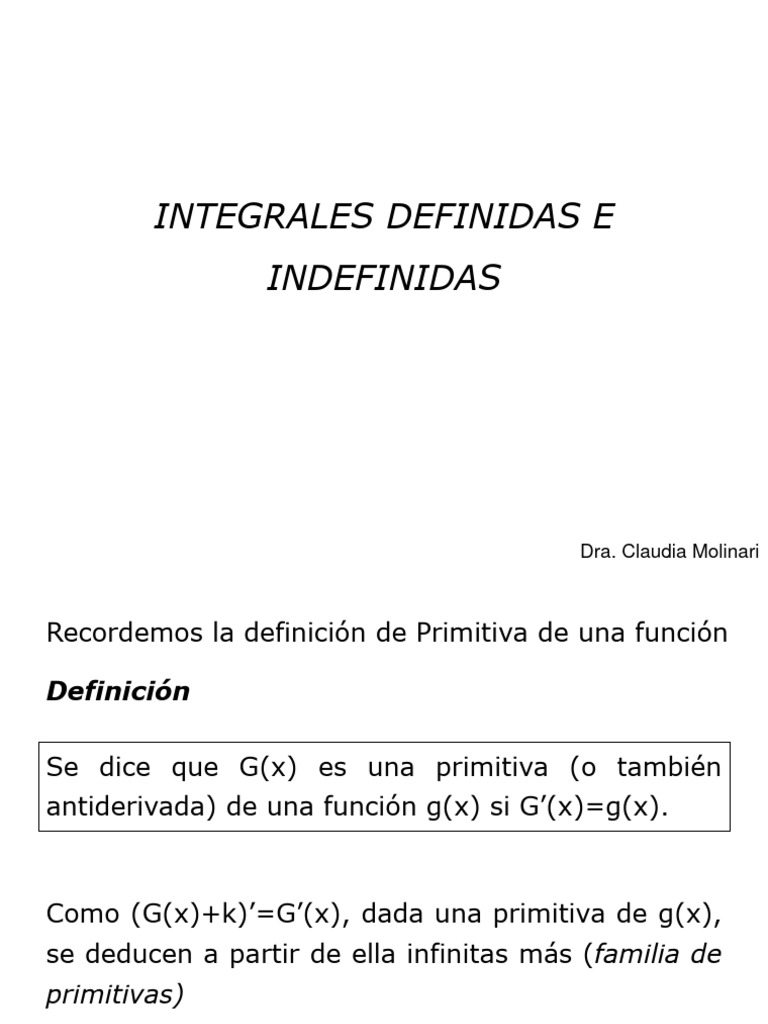 Integral de una función escalar- Def y prop | PDF | Integral | Límite ...