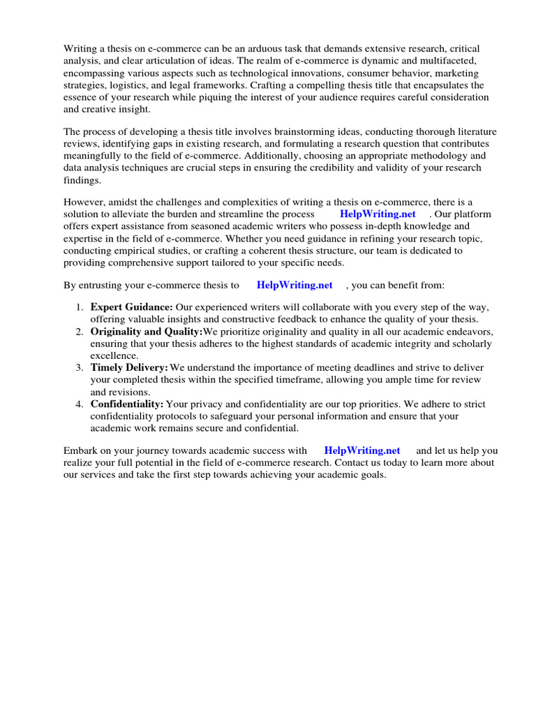 E Commerce Thesis Titles | PDF | E Commerce | Electronic Business