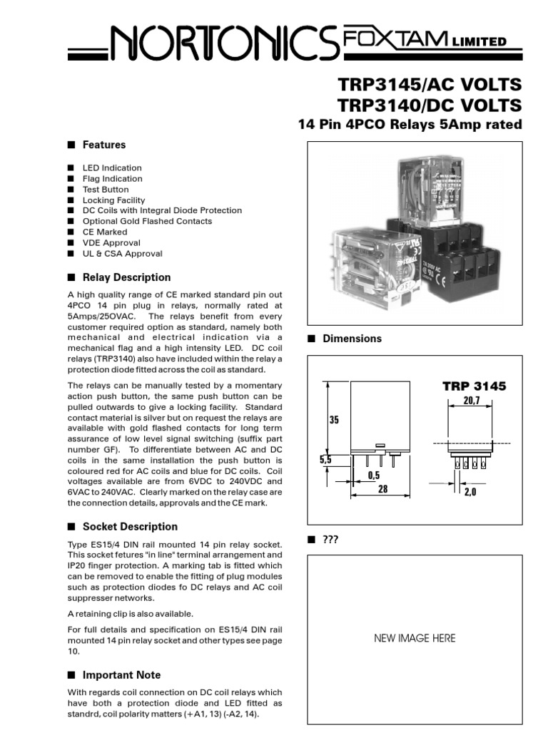TRP 3145 | PDF | Relay | Ac Power Plugs And Sockets