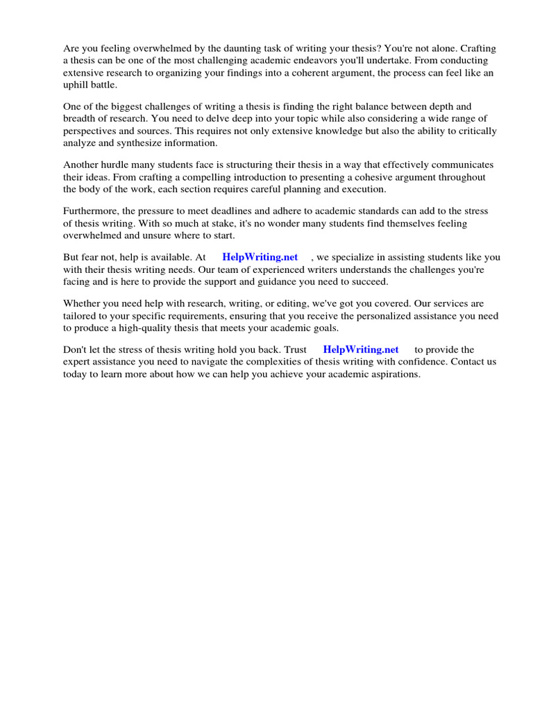 Thesis Writing Help for Students | PDF | Thesis | Abstract (Summary)
