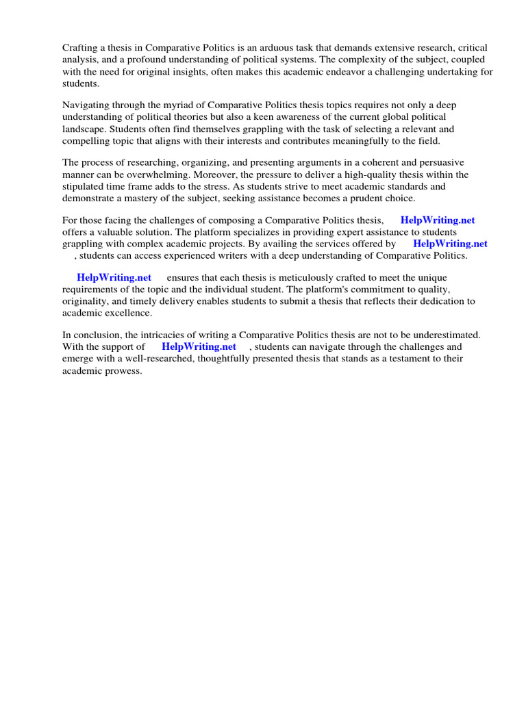 Comparative Politics Thesis Topics | PDF | Democracy | Political Ideologies