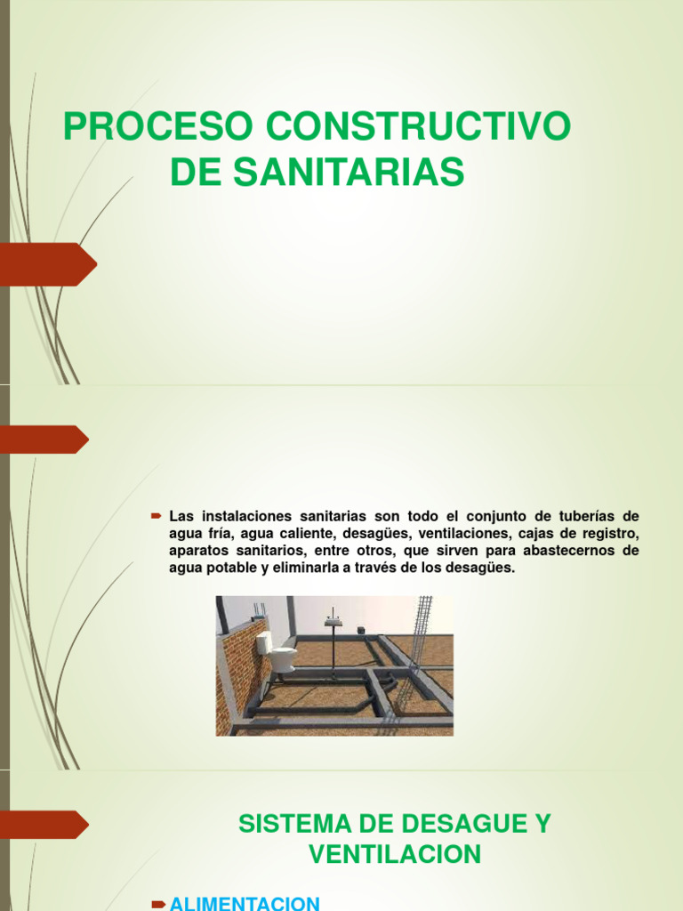 Proceso Constructivo Sanitarias Hoy | PDF