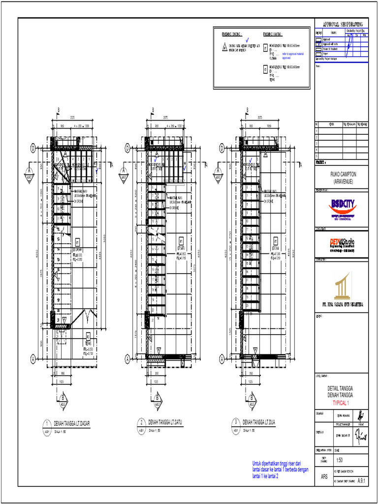 Denah dan Detail Tangga Ruko Campton | PDF