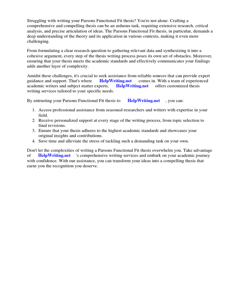 Parsons Functional Fit Thesis | PDF | Sociology | Equations