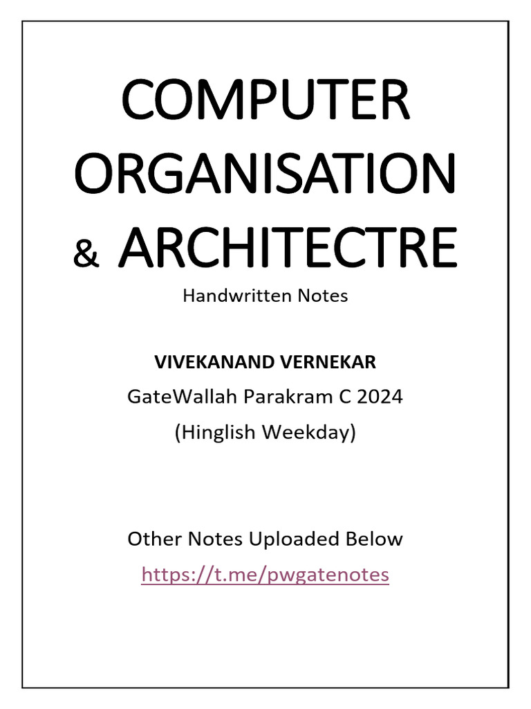 Computer Organisation & Architecture | PDF